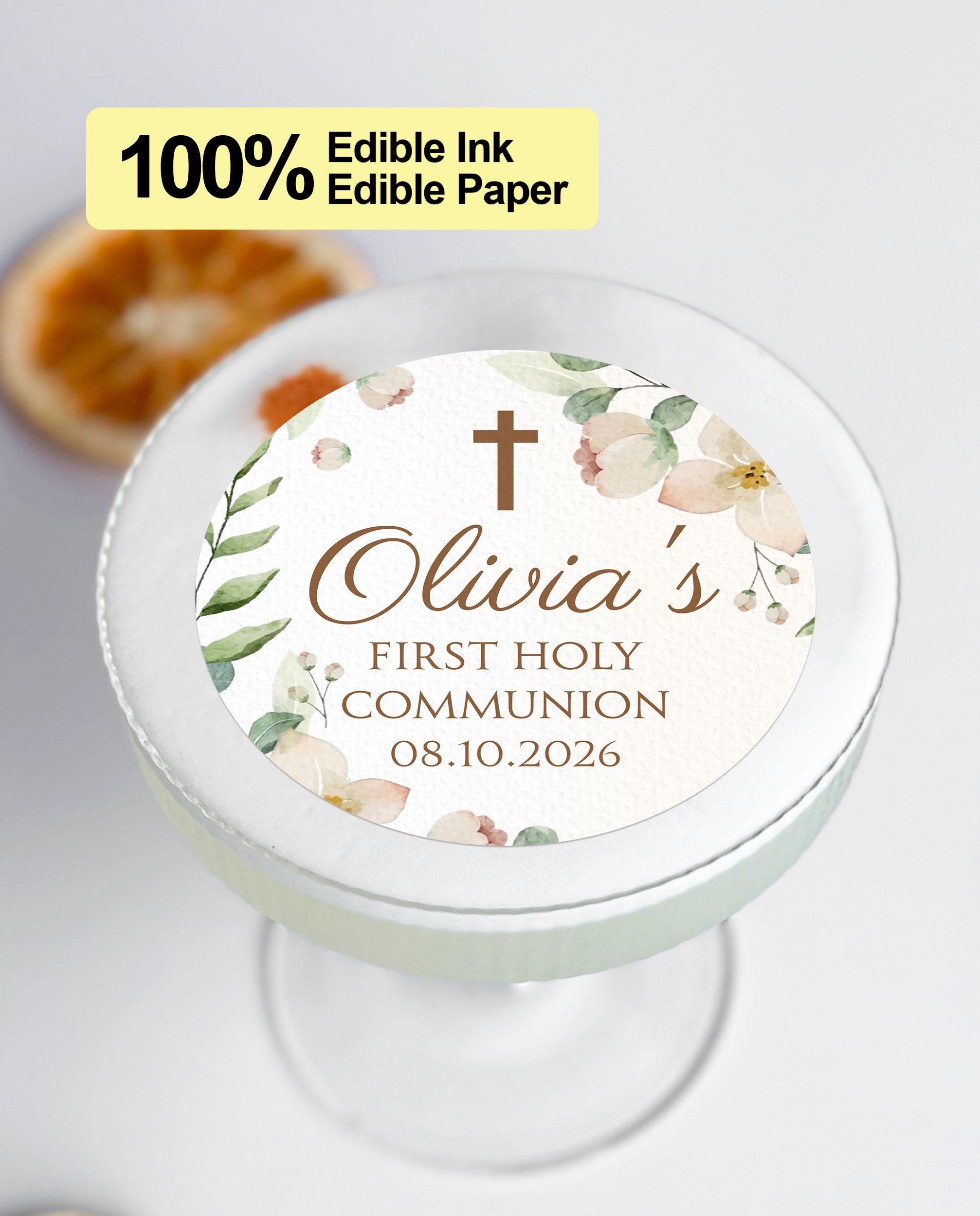 First Holy Communion Edible Cupcake Toppers, Baptism Party Cocktail ...