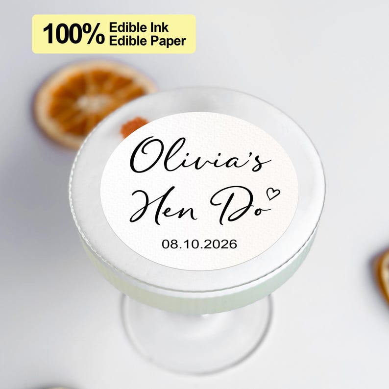 Custom Hen Do Party Cocktail Toppers, Personalized Edible Drink Toppers ...