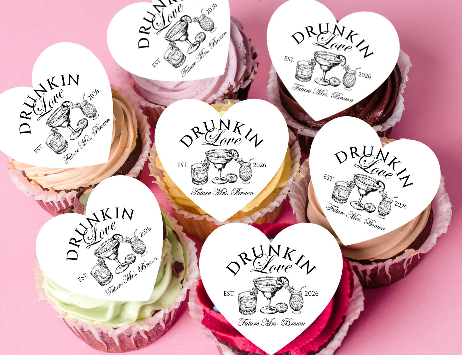 Drunk in Love Edible Cupcake Topper for Bachelorette Supplies/custom ...