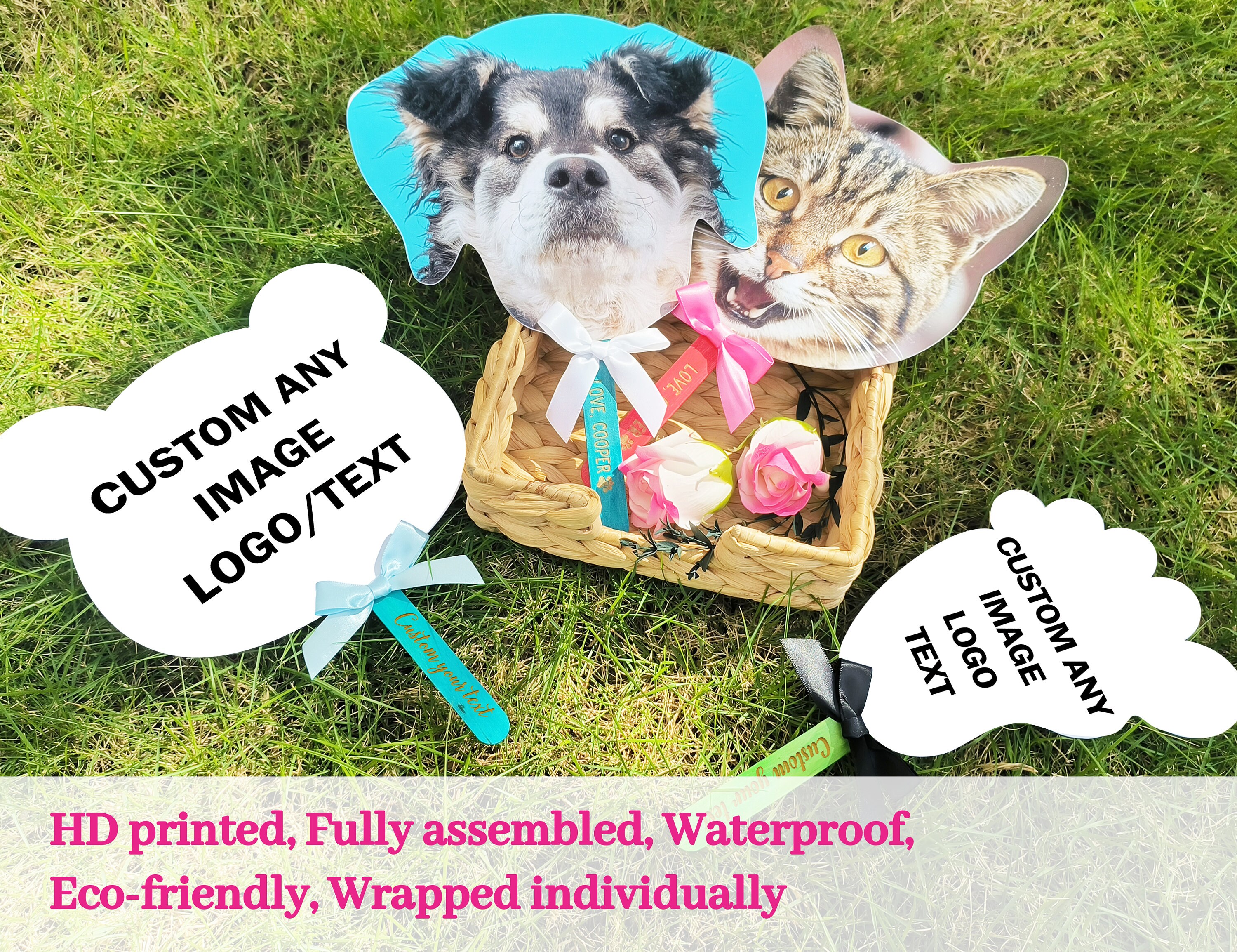 Custom Logo Photo Fans Double-sided Printed Business Party Fan ...