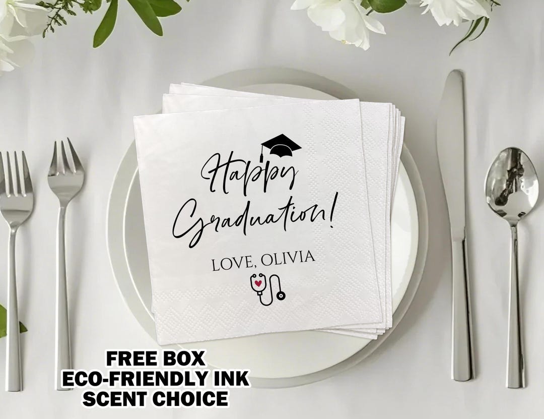 Nurse & Doctor Graduation Party Napkins/happy Graduation Napkins ...