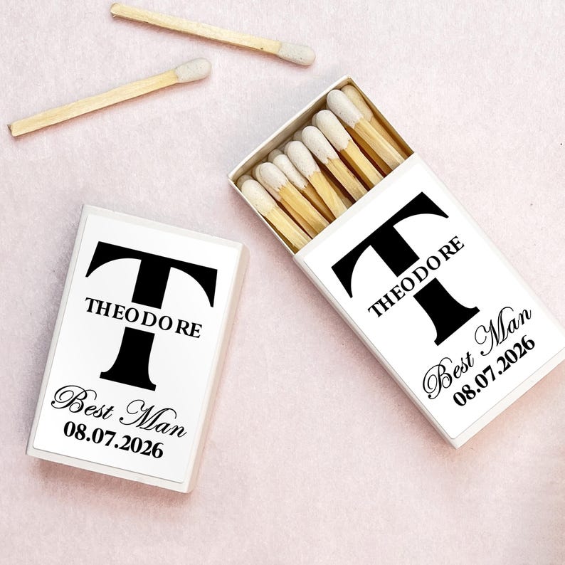 Personalized Matchboxes for Best Man Gifts/bulk Groomsman Monogram ...