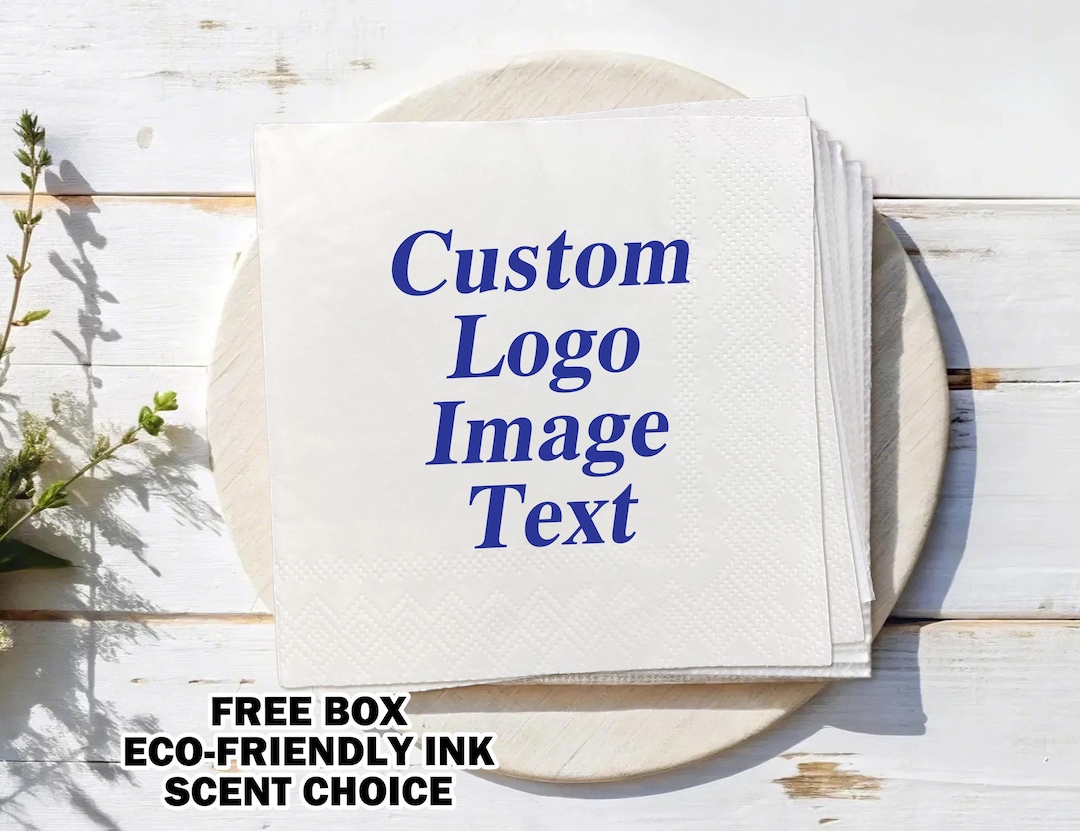 Custom Logo Napkins Personalized Printed Napkins Wedding Design ...
