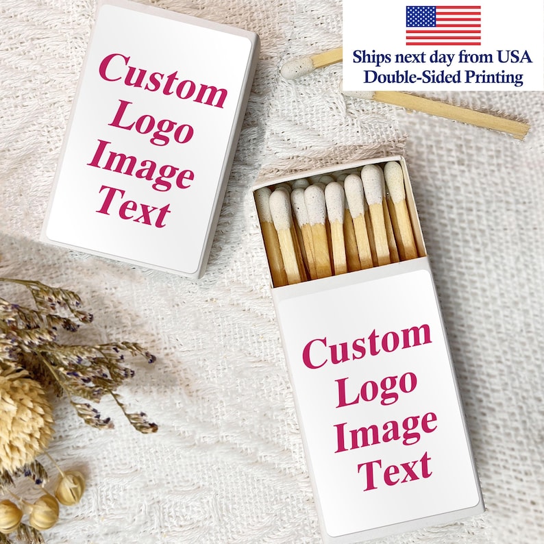 Personalized Business Logo Match Boxes, Custom Matchboxes, Wedding ...