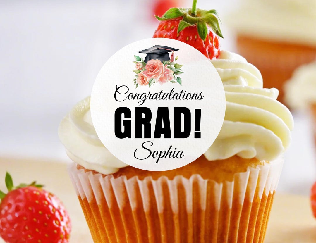 Personalized EDIBLE Cake Decorations for Graduation Celebration ...