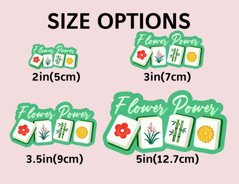 Custom Mahjong Theme Stickers, Mahjong Tile Flower Tags, Mahjong Theme ...