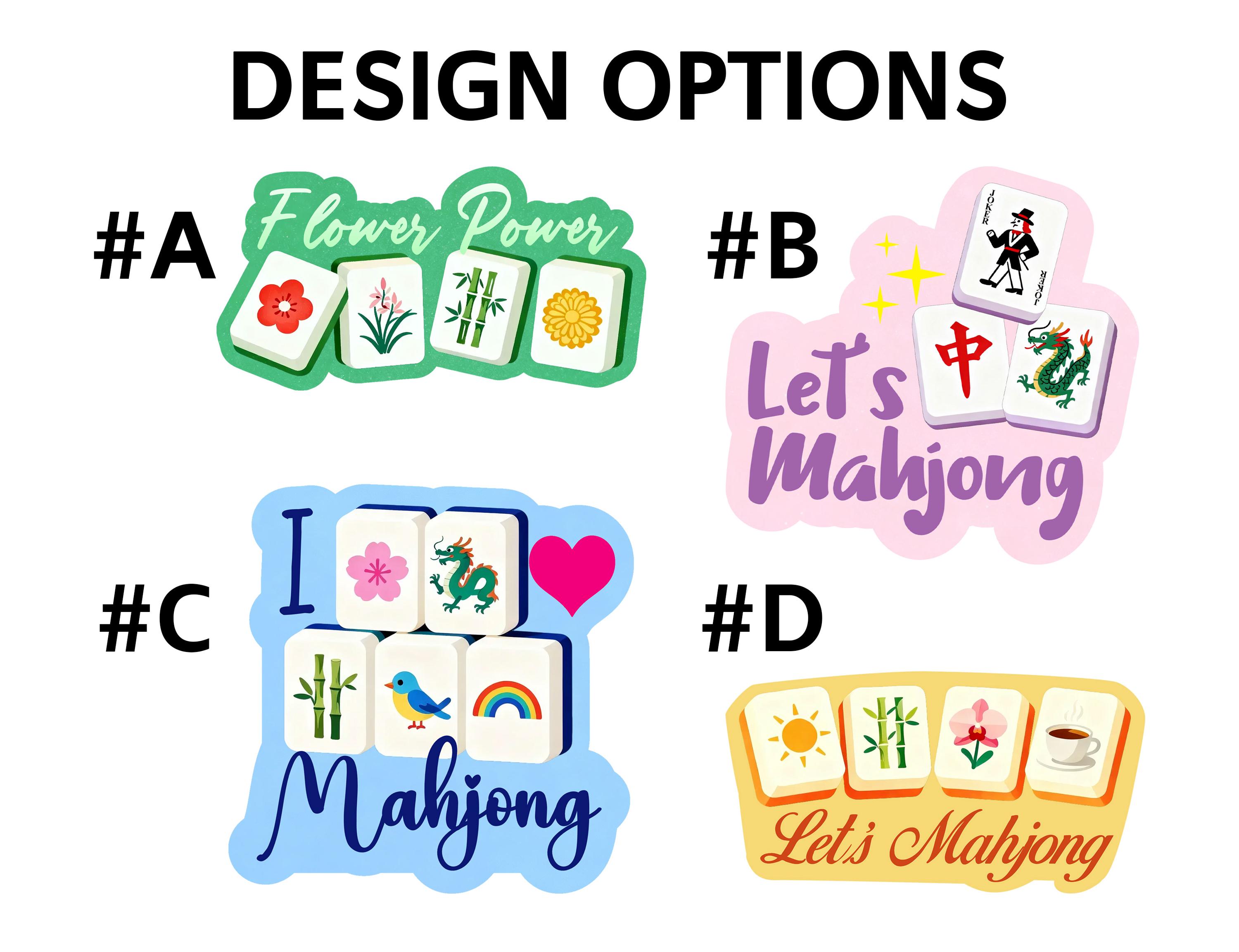 Custom Mahjong Theme Stickers, Mahjong Tile Flower Tags, Mahjong Theme ...