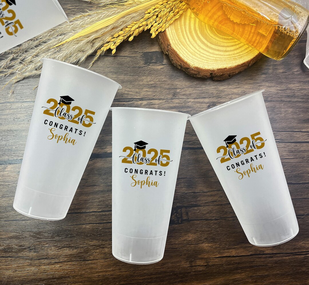 Congrats Grad Custom Graduation Frosted Cups/grad Party Drink Cup ...