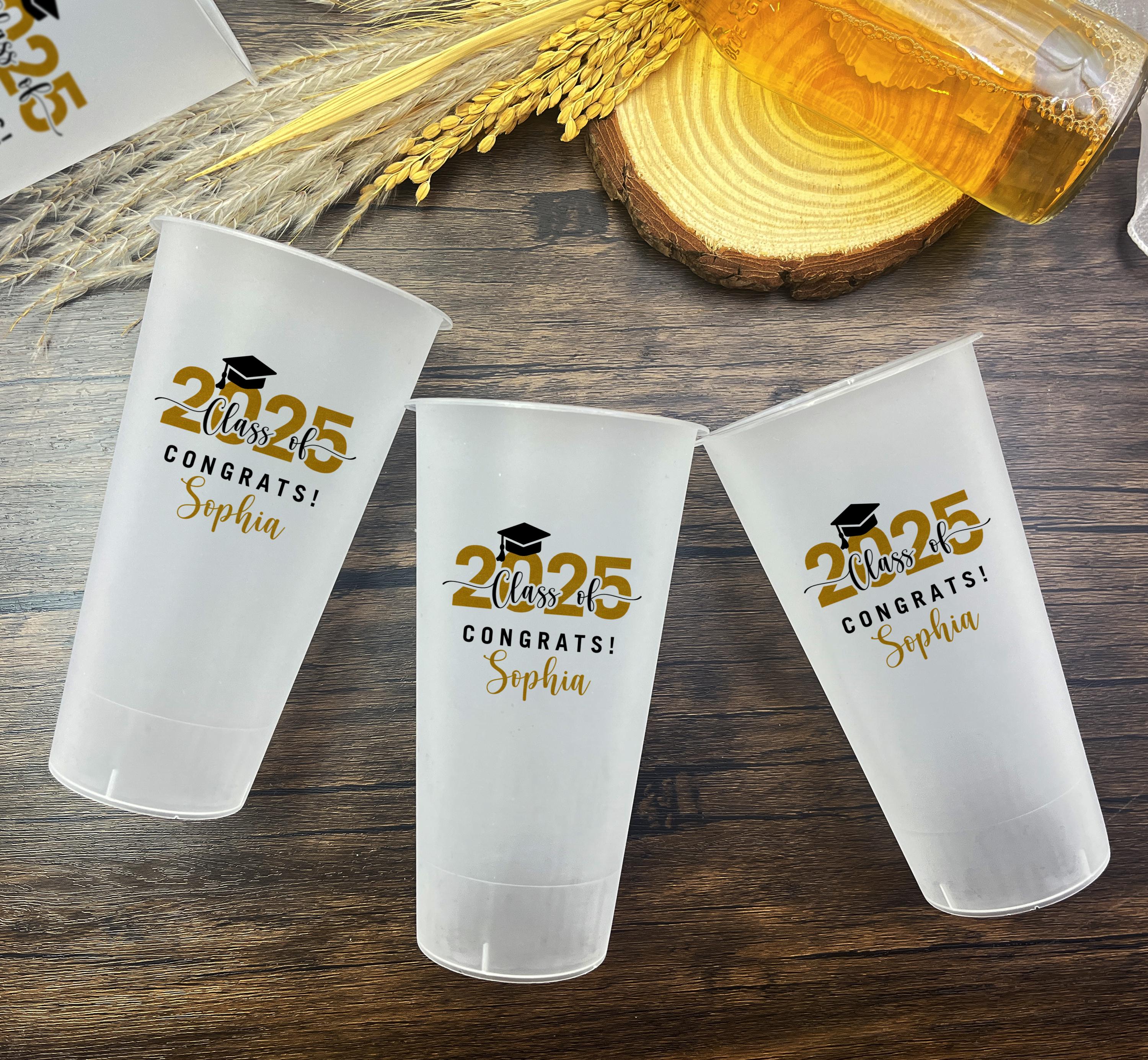 Congrats Grad Custom Graduation Frosted Cups/grad Party Drink Cup ...