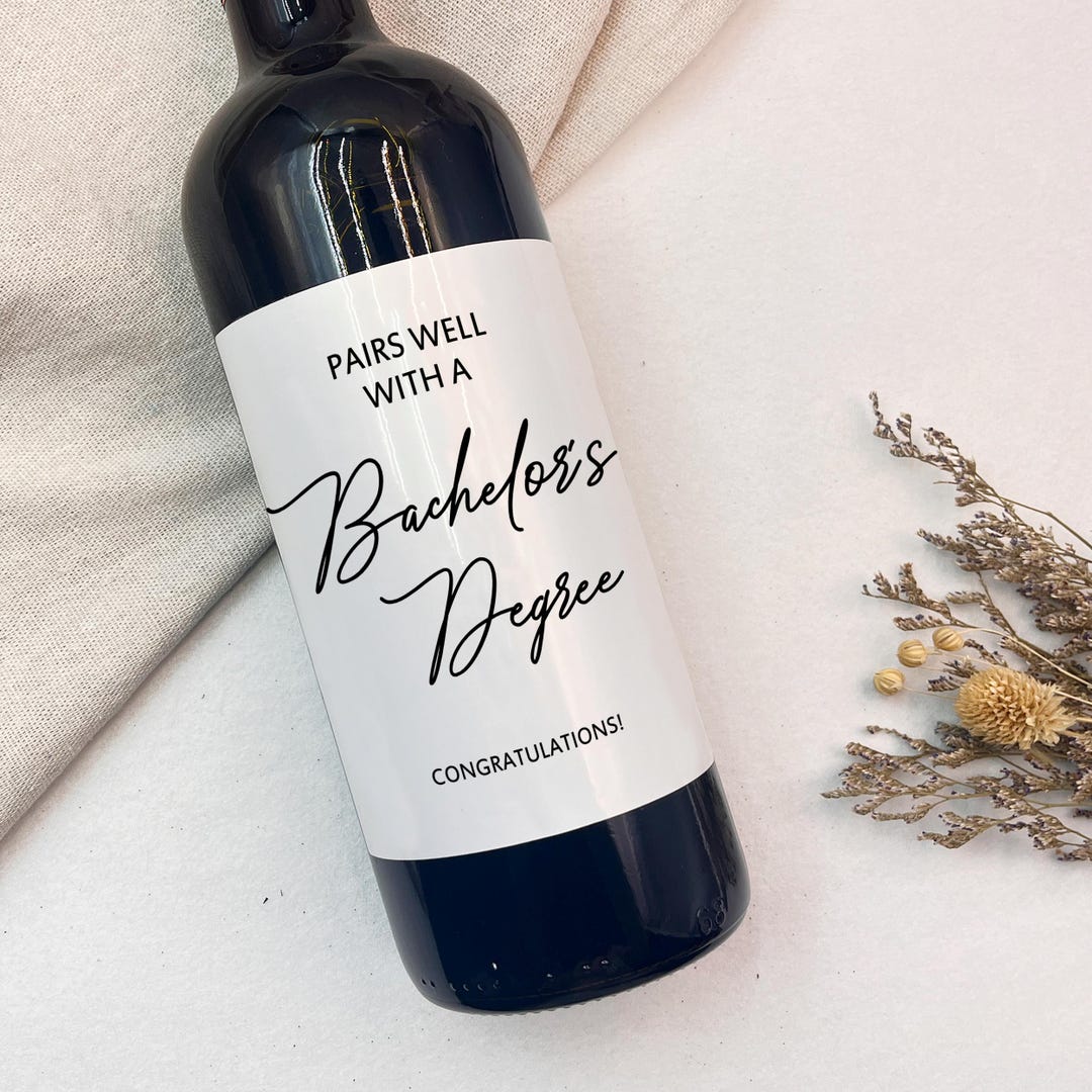 Bachelor's Degree Graduation Wine Labels/graduation Wine Bottle Labels ...