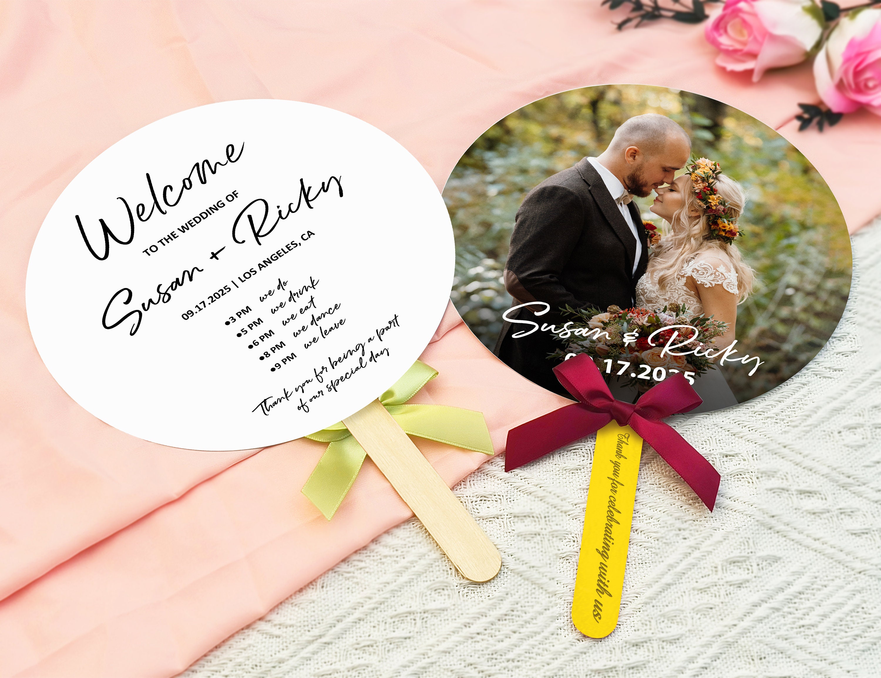 Wedding Day Timeline Fans/bulk Wedding Favor for Guests/fan for Wedding ...