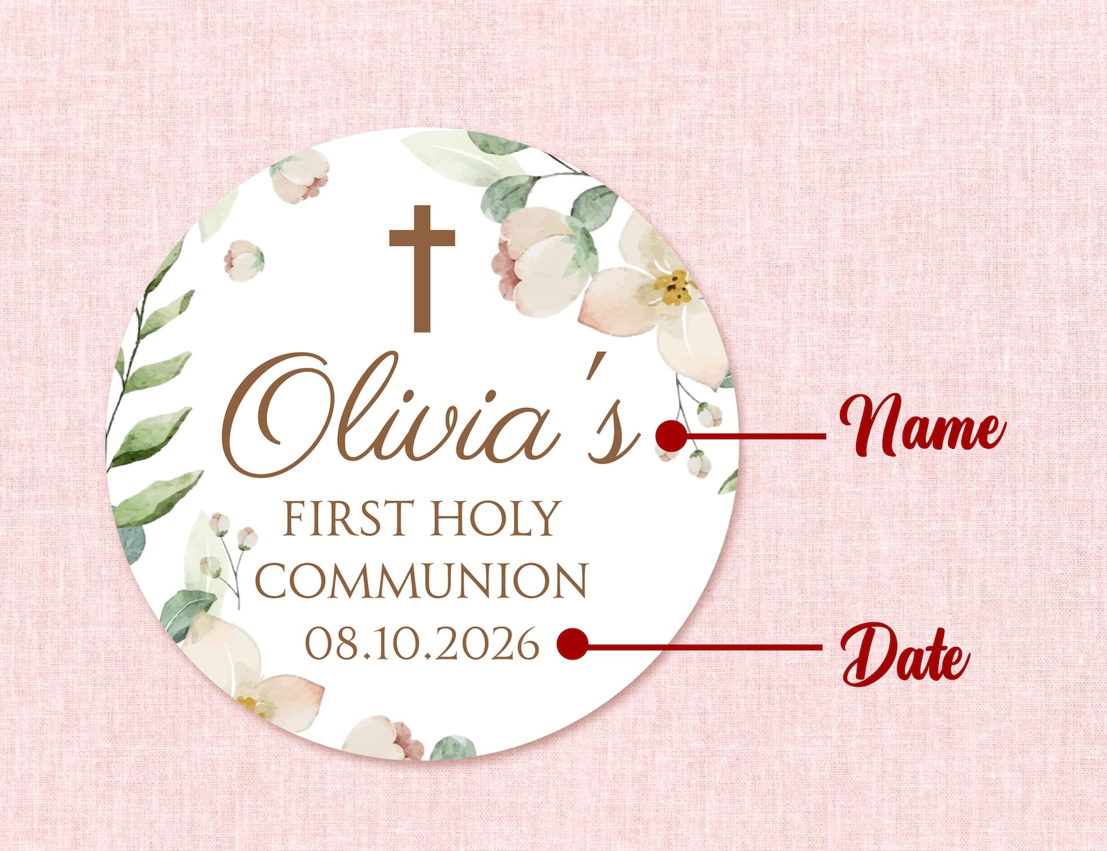First Holy Communion Edible Cupcake Toppers, Baptism Party Cocktail ...
