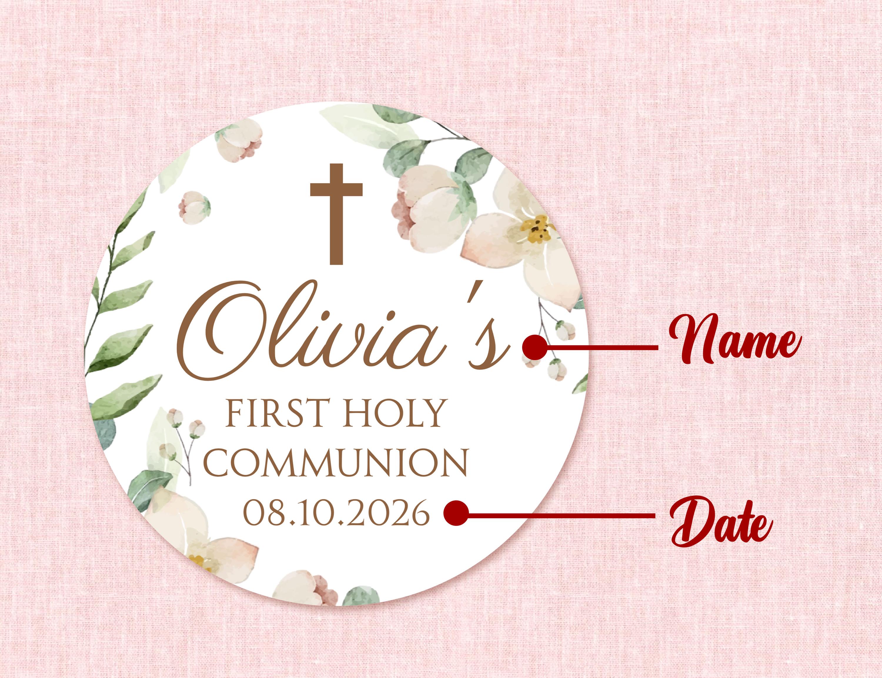 First Holy Communion Edible Cupcake Toppers, Baptism Party Cocktail ...