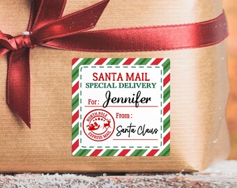 From Santa Claus Delivery Gift Tag Stickers/personalized Christmas ...