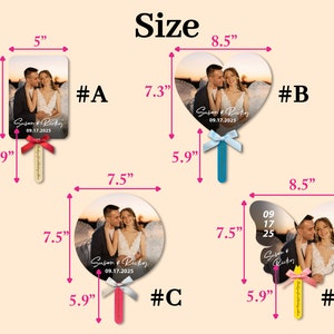 FULL-ASSEMBLED Wedding Ceremony Photo Fans With Wooden Handles Custom ...