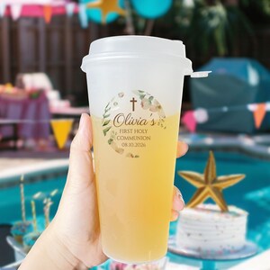 Custom First Holy Communion Party Cups/personalized Mi Bautizo Cups ...