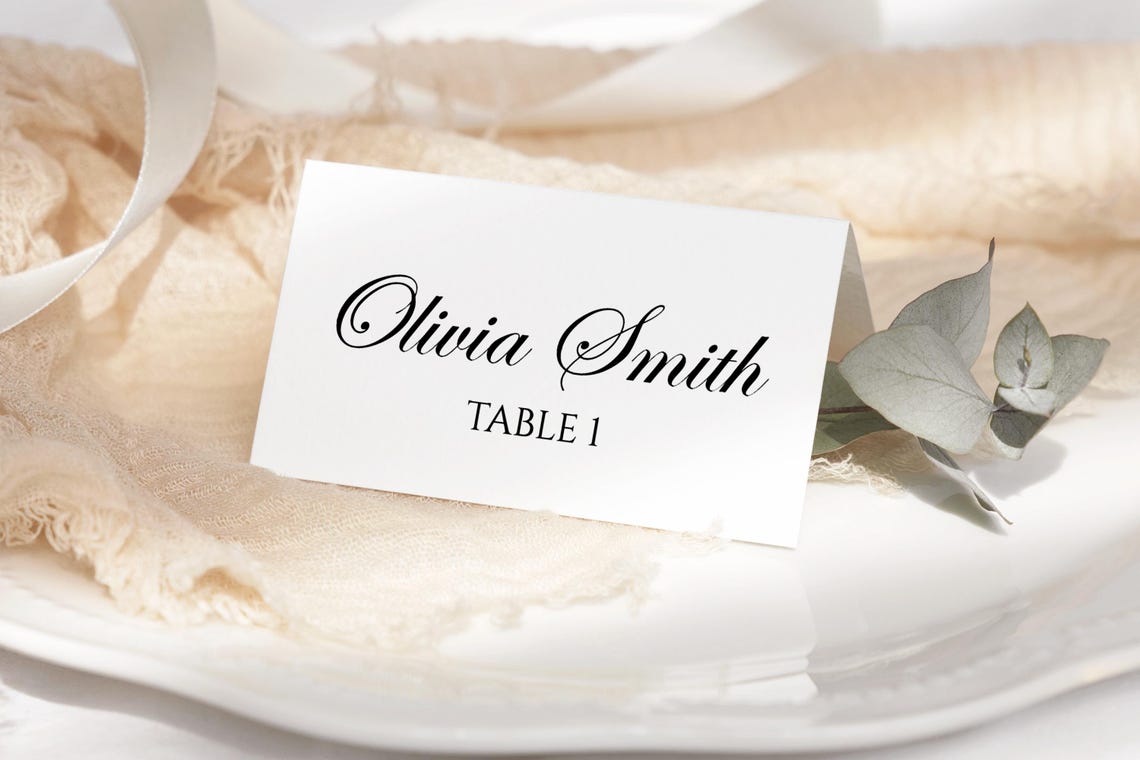 Personalized Wedding Place Cards PRINTED, Wedding Guest Name Cards ...