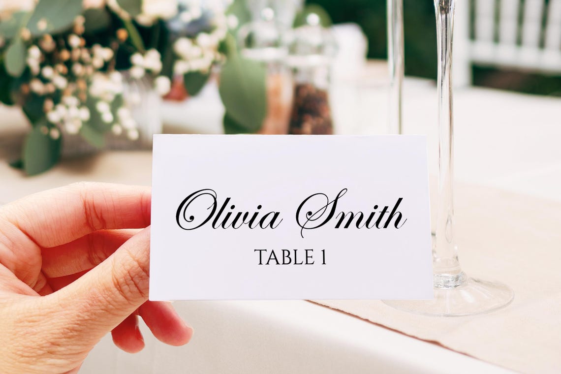 Personalized Wedding Place Cards PRINTED, Wedding Guest Name Cards ...