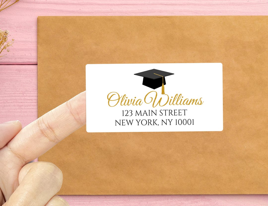 Graduation Guest Address Labels/grad Announcement Mail Address Labels ...