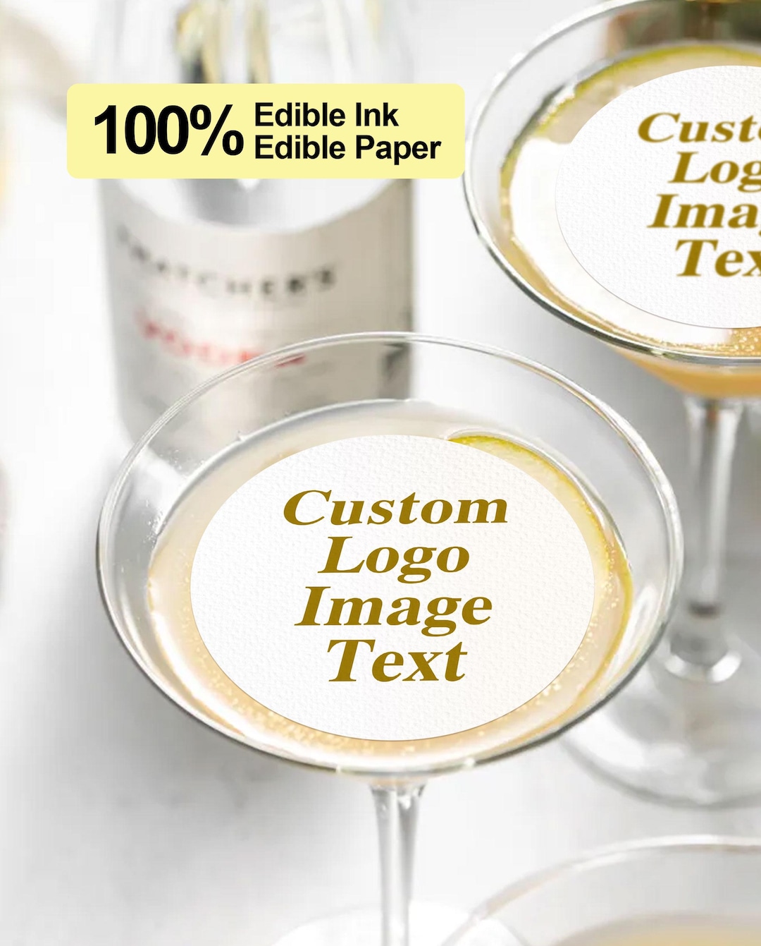 Custom Logo Cocktail Toppers, Logo Drink Toppers, Custom Edible Toppers ...