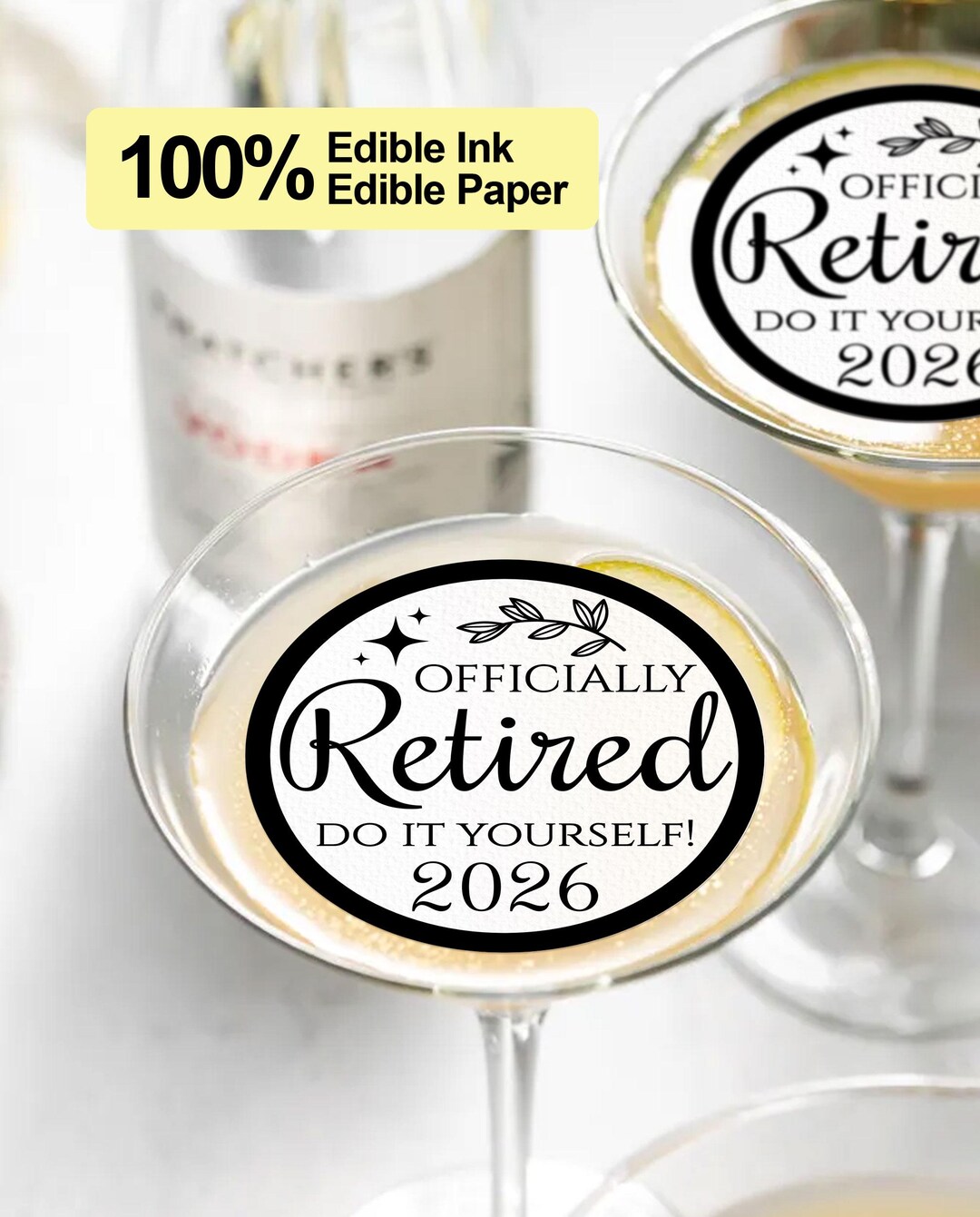 Official Retirement Drink Toppers, Custom Official Retirement Party ...