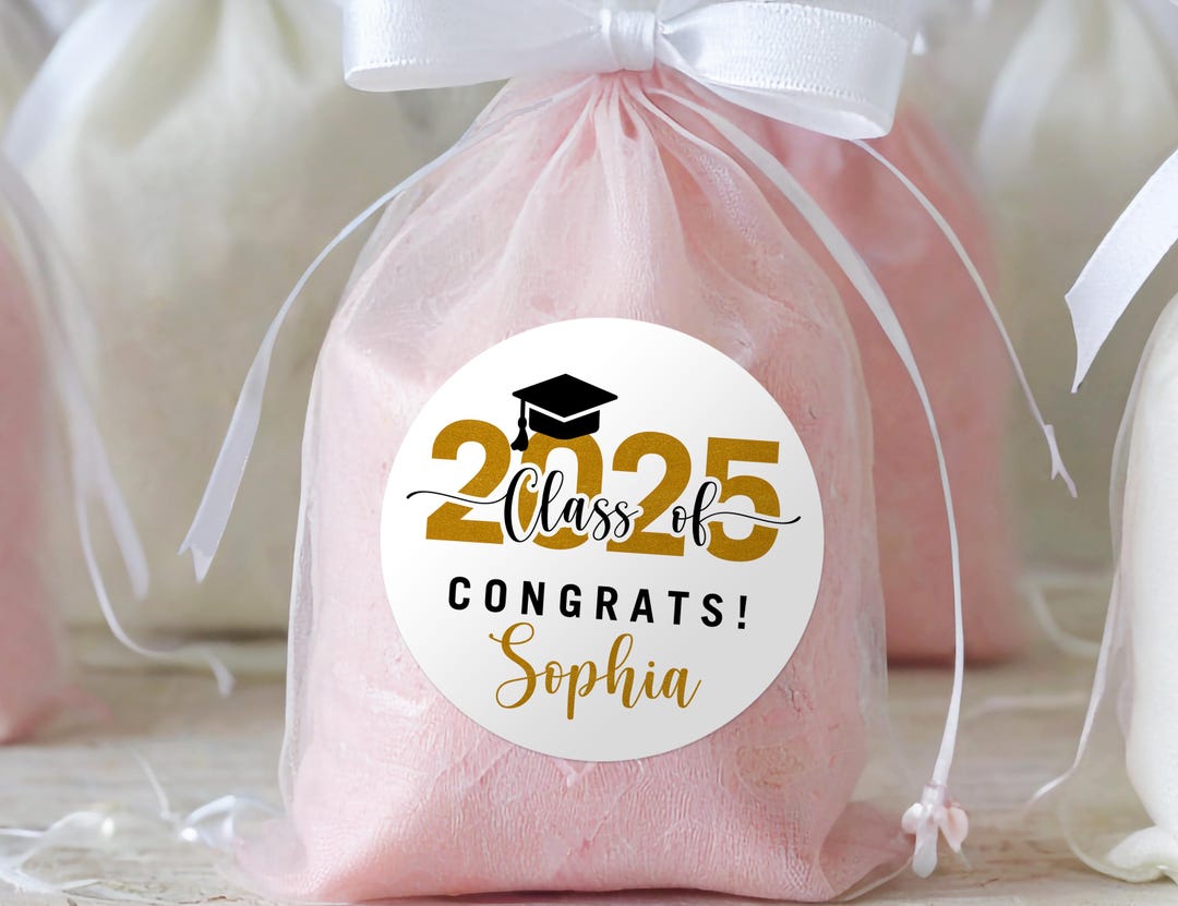 Custom Class of 2025 Party Favor Labels in Bulk/graduation Thank You ...