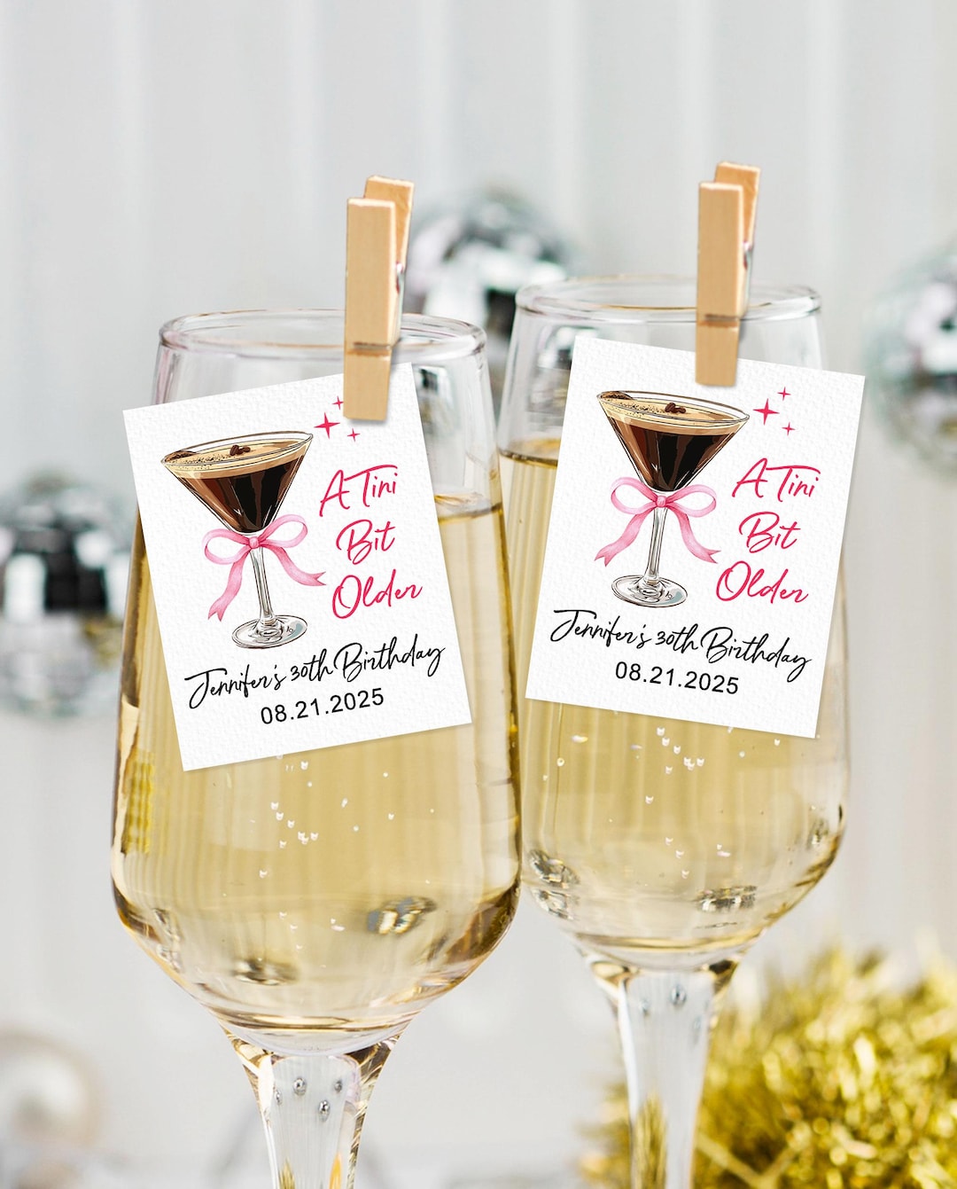 A Tini Bit Older EDIBLE Cocktail Toppers/birthday Party Favors/birthday ...