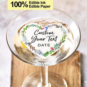 Custom Drink Topper/custom Edible Drink Toppers With Text/personalized ...