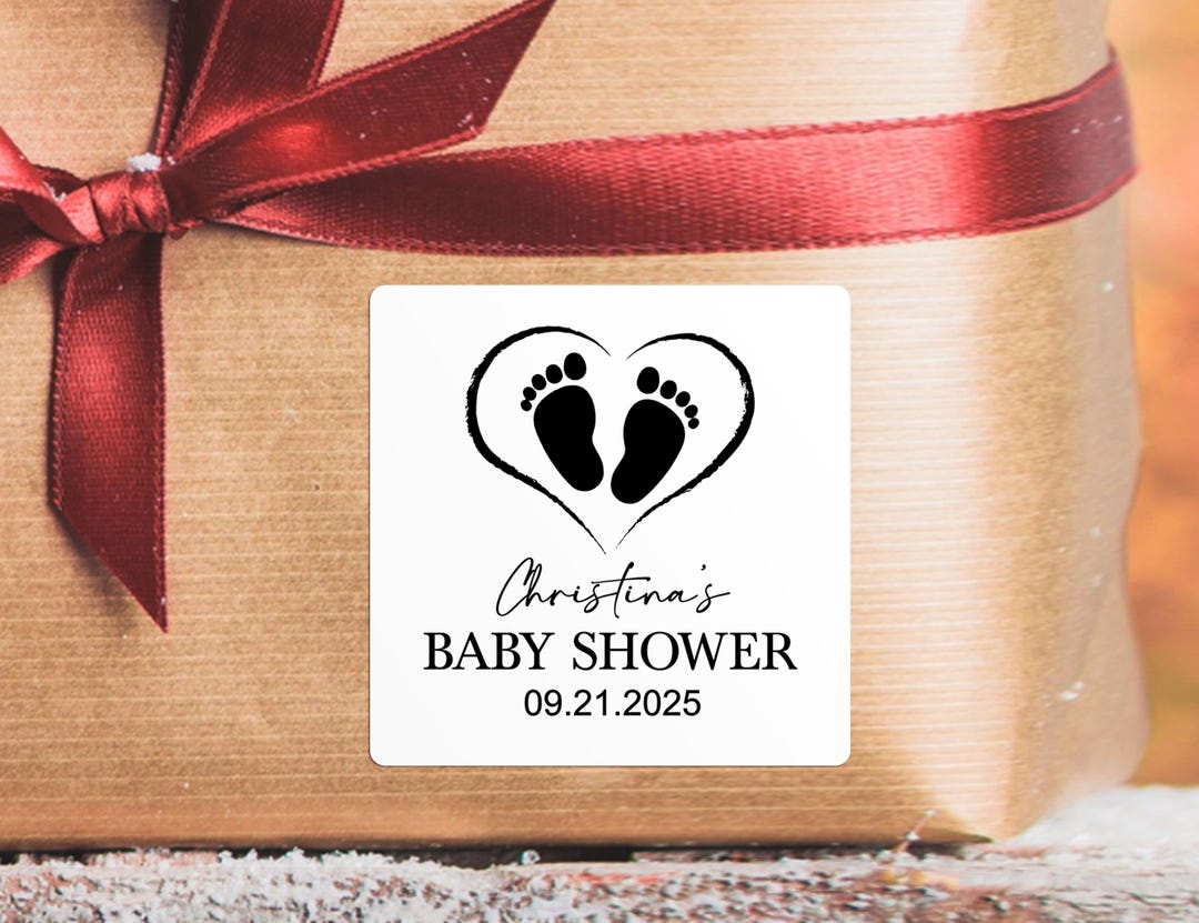 Baby Shower Stickers/baby Footprint Labels/baby Gift Stickers/custom ...