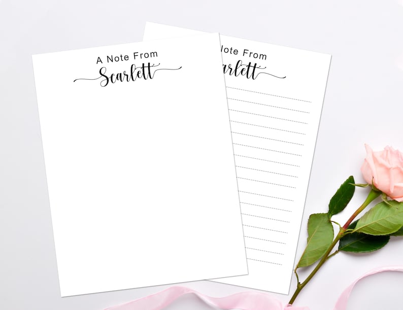 Personalized A Note From Notepad, Elegant Custom Notepad, Minimalist ...