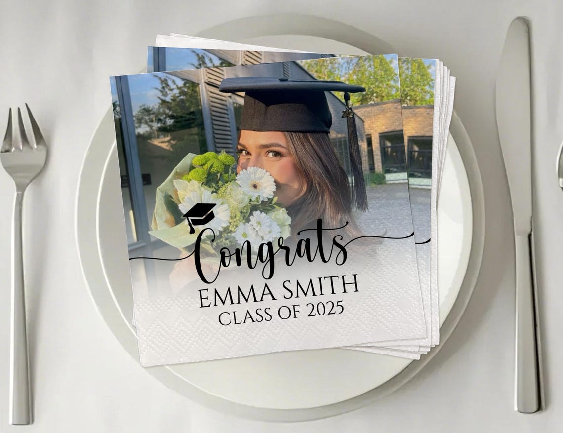 Class of 2025 Graduation Cocktail Napkin Custom PHD Beverage Napkins ...