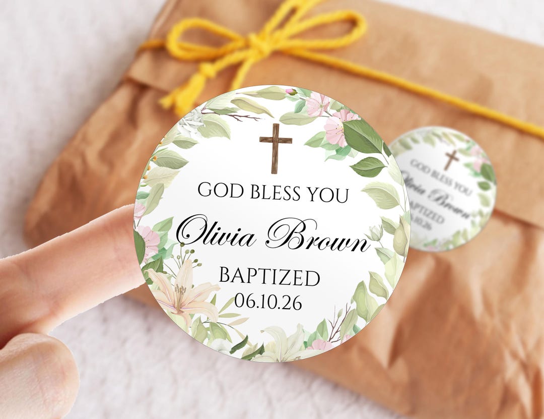 Personalized Baptism Sticker/god Bless You/bautizo Tags for Party ...