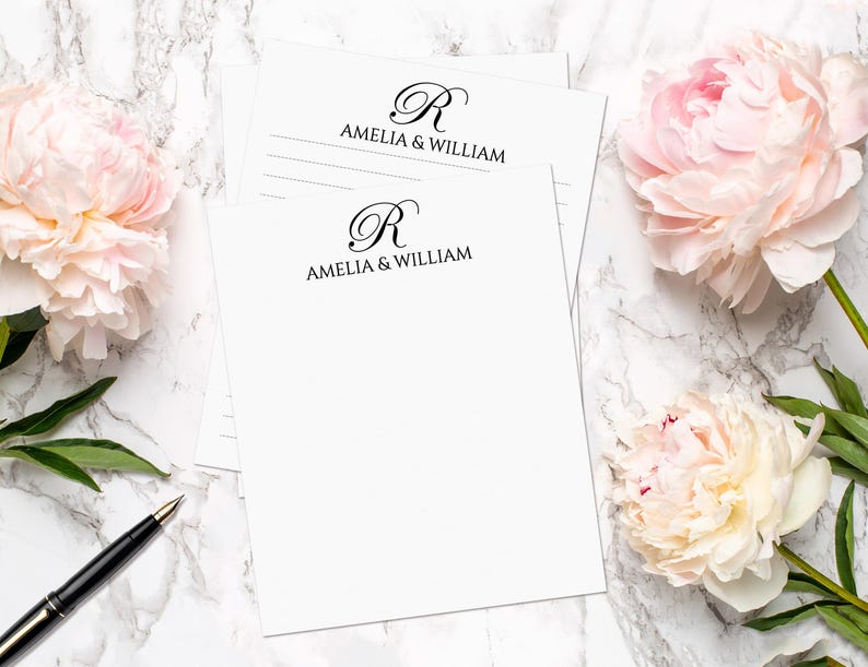 Personalized Monogram Wedding Notepad – Custom Notepad 1st Anniversary ...