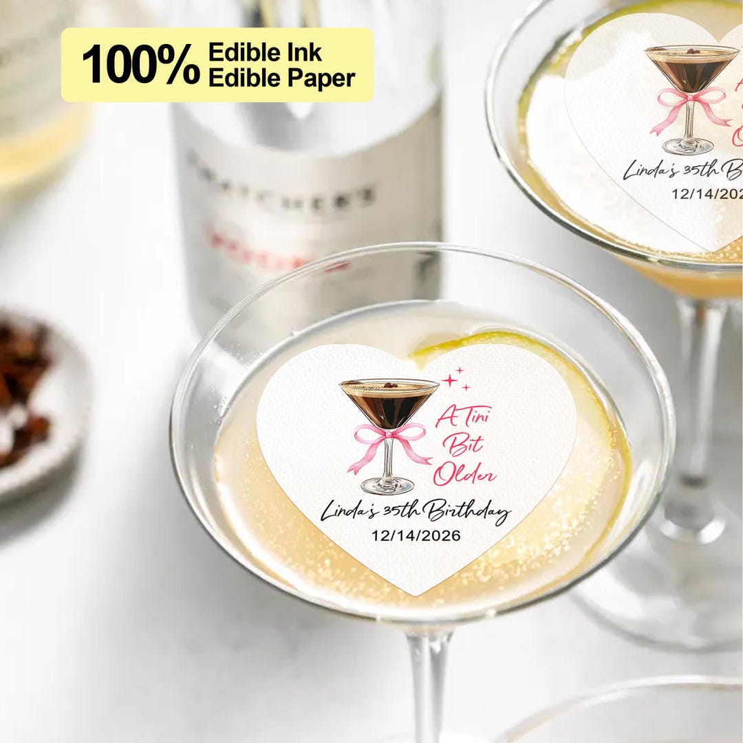 Edible Cocktail Toppers for 35th Birthday/espresso Martini Birthday ...