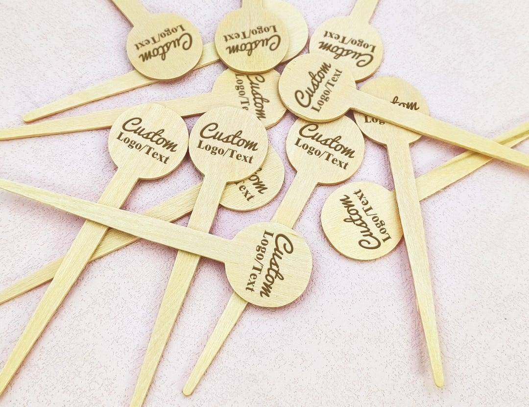Bulk Wood Food Pick Sticks/custom Business Logo Food Skewers ...