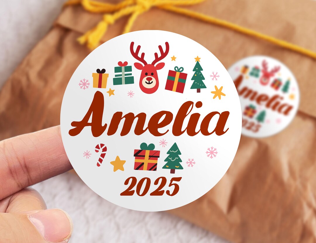 Personalized Christmas Gift Tag Sticker/holiday Labels/custom Round ...