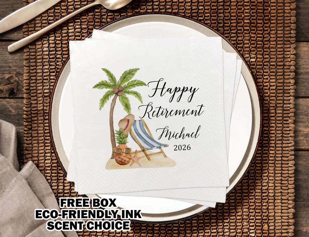 Bulk Custom Happy Retirement Party Napkins/official Retirement Cocktail ...