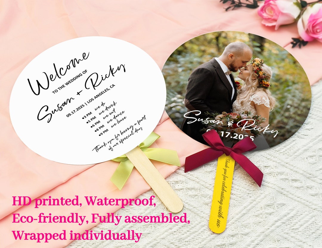 Wedding Timeline Photo Program Fans With Bowtie Assembled Beach Wedding ...