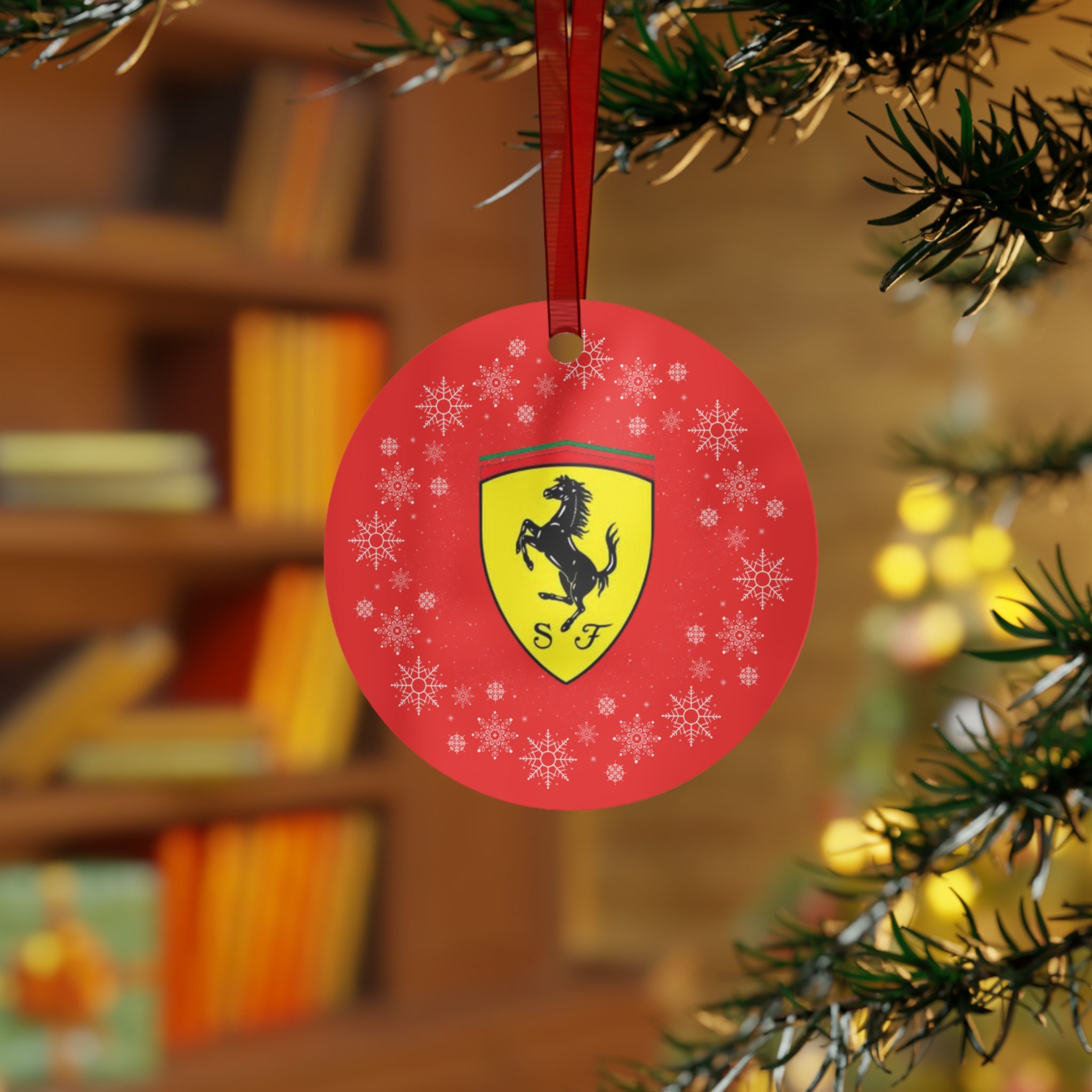 Ferrari Logo Christmas Tree Ornament F1 Formula One Racecars Red ...