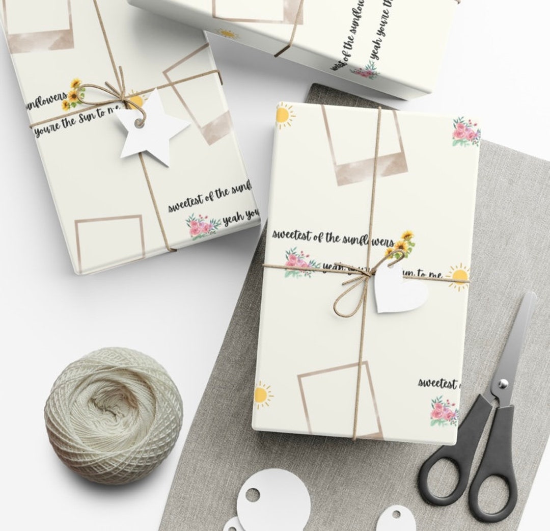 Custom Zach Bryan Wrapping Paper Lyrics Sunflower Youre the Sun to Me ...