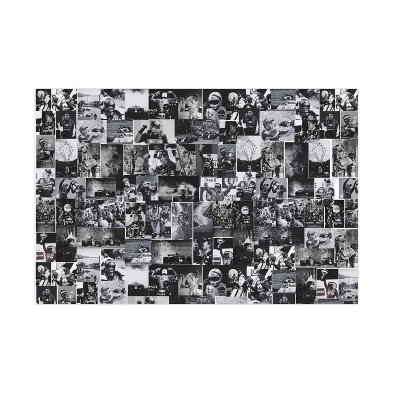 Vintage Formula 1 Collage Wrapping Paper Coldest Photos Podiums Red ...