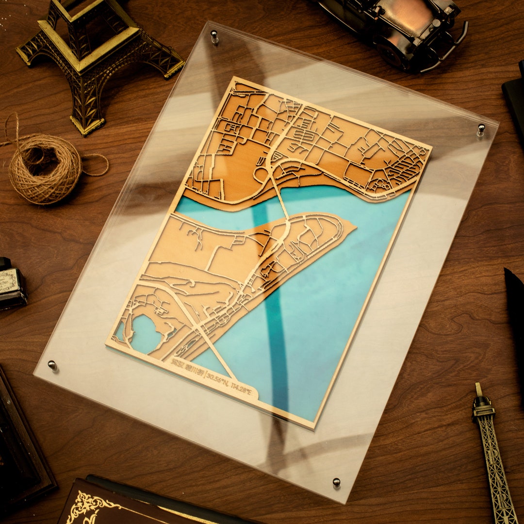 Custom Wooden Map That Can Be Tailored for Neighborhoods Within a 5 ...