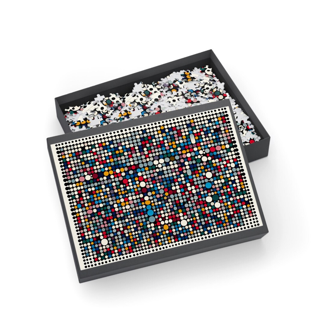 Chaotic Harmony: Hirst-inspired Dots Spotted Puzzle - Etsy