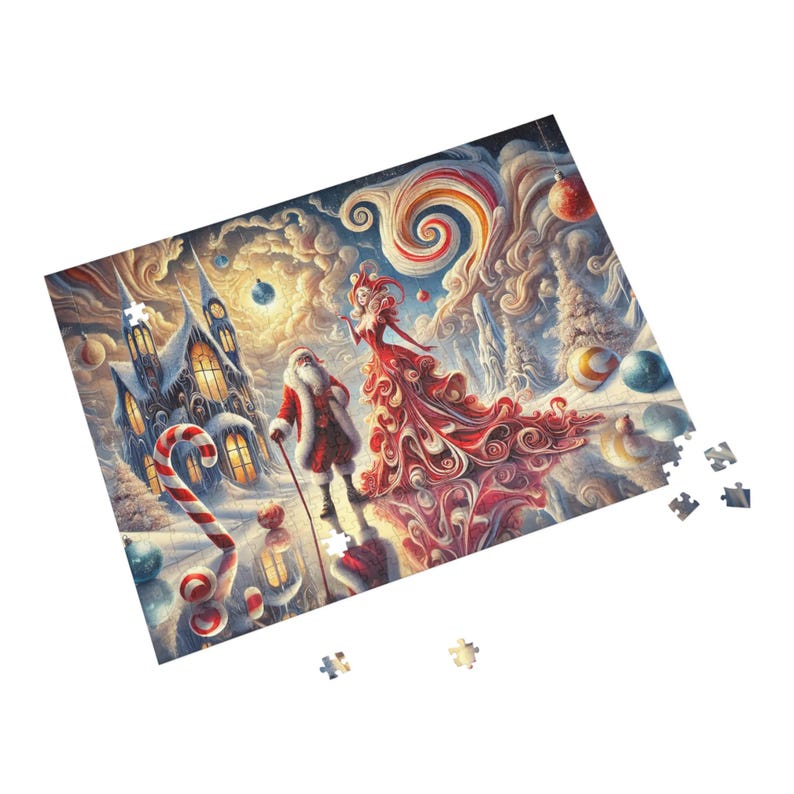Santa and Mrs. Claus Puzzle Salvador Dalí-inspired 96, 252, 500, or ...