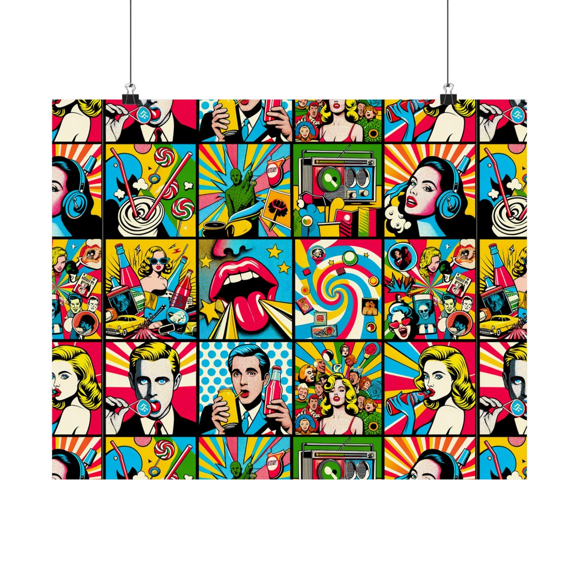 Pop Art Playfulness: Warhol-inspired Abstract Matte Poster - Etsy