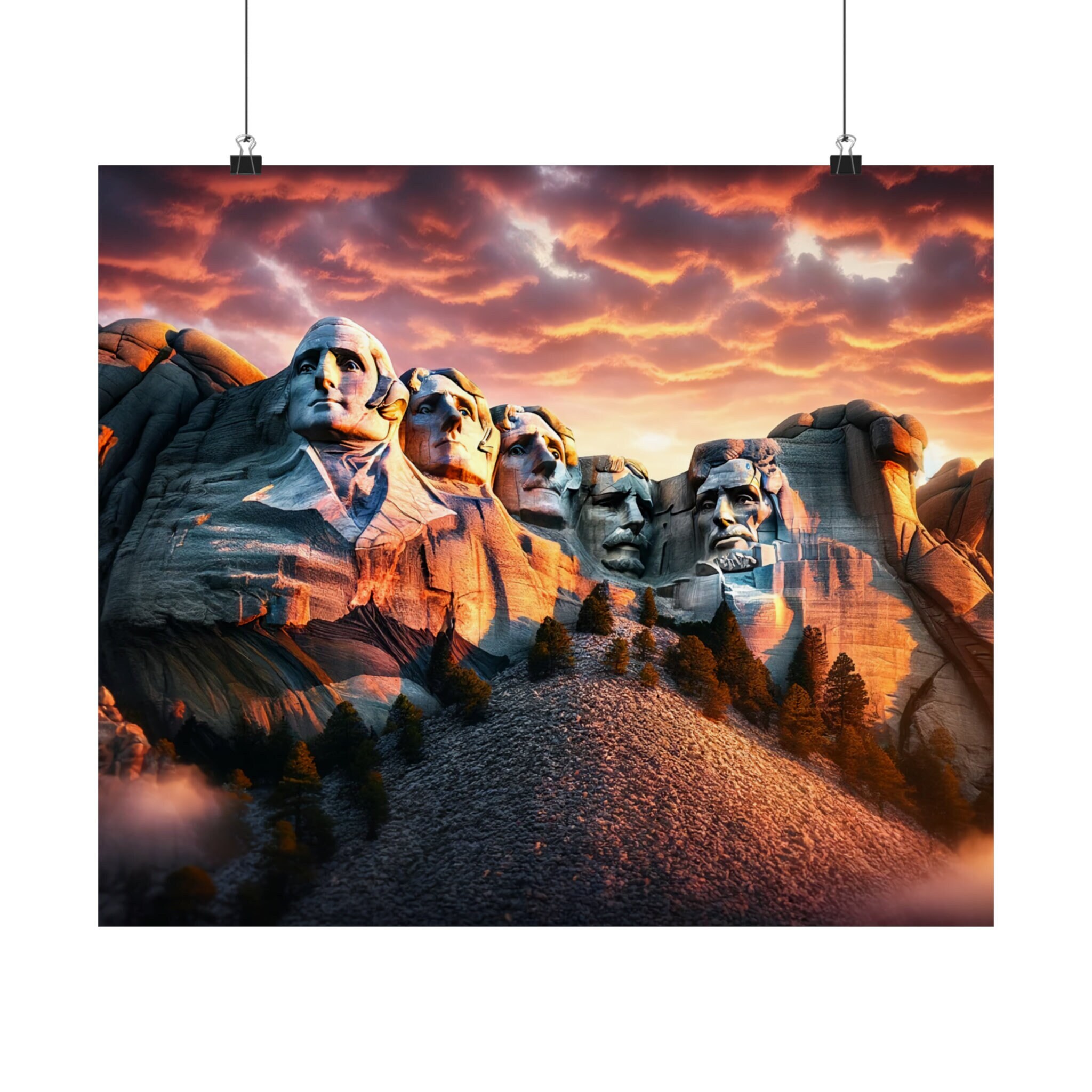 Mount Rushmore Dawn: Iconic Monument Matte Poster - Etsy