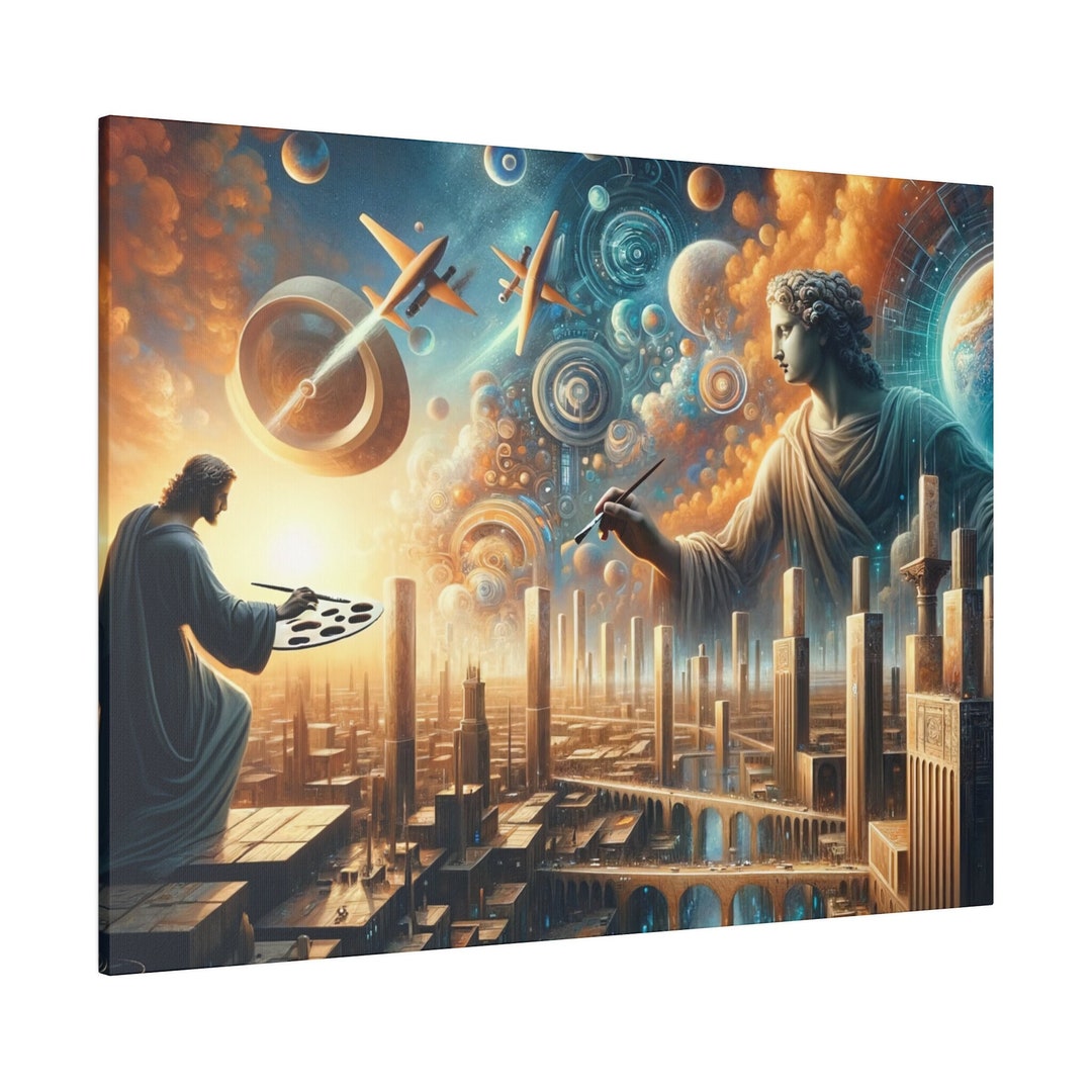 Renaissance Reimagined: Raphael's Futuristic Vision Matte Canvas Art - Etsy