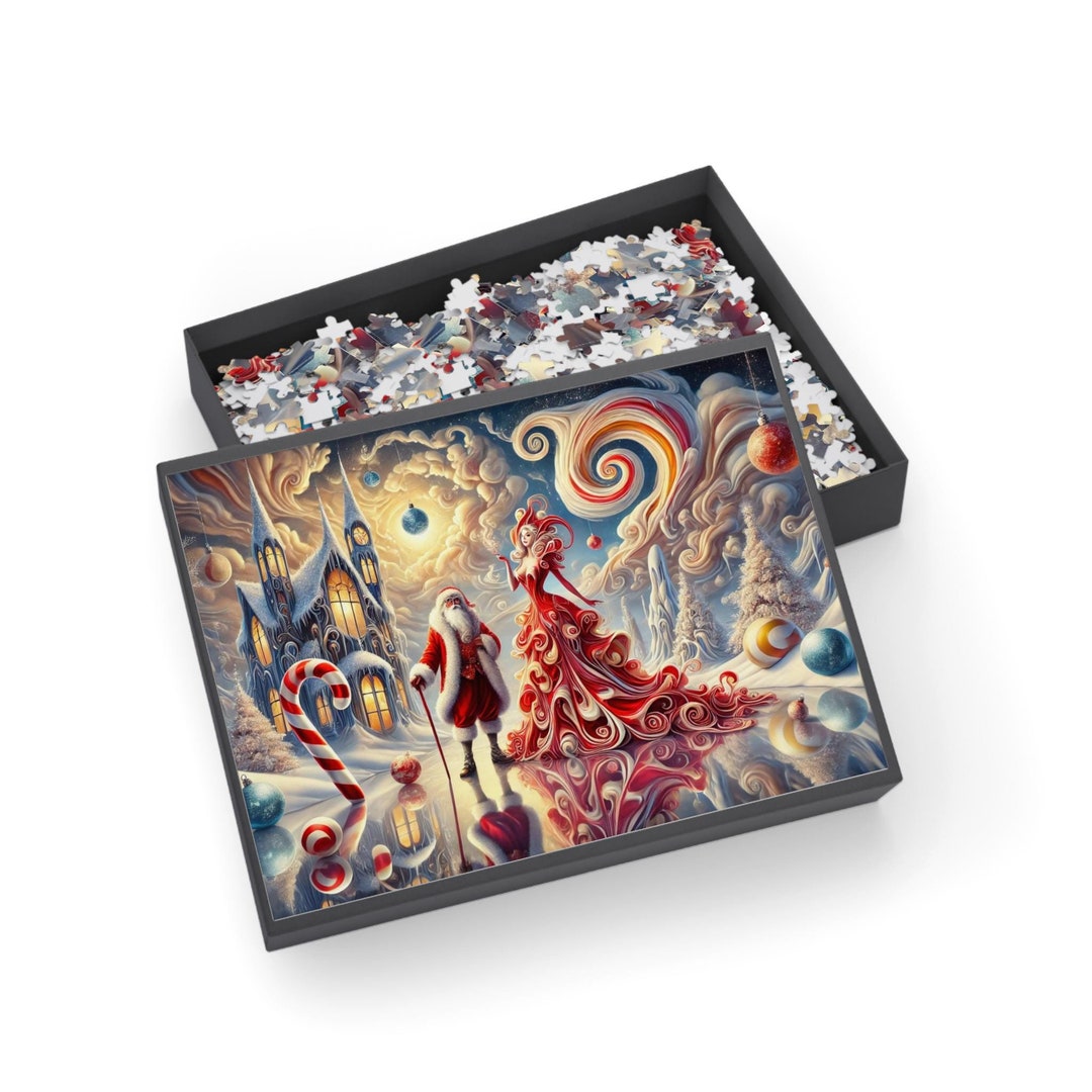 Santa and Mrs. Claus Puzzle Salvador Dalí-inspired 96, 252, 500, or ...