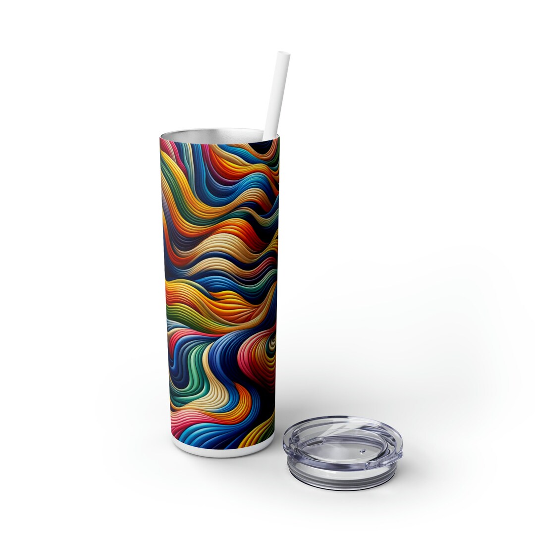 Vibrant Wave Symphony Colorful 20oz Tumbler Design - Etsy