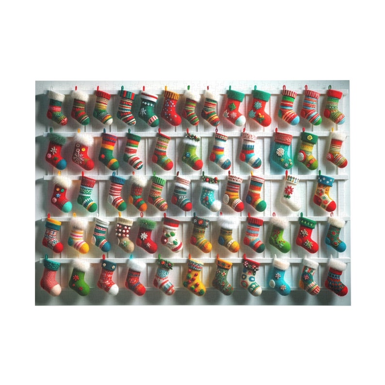 Yuletide Stockings Spectacle: Festive Puzzle - Etsy